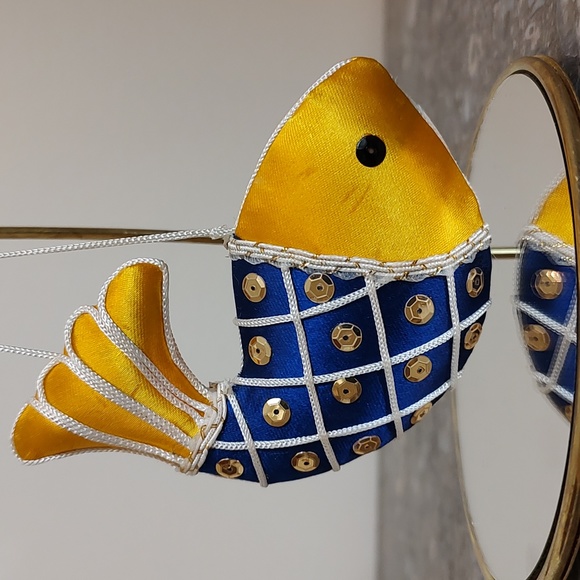 Vintage | Holiday | Vintage Silk And Sequin Fish Christmas Ornament ...